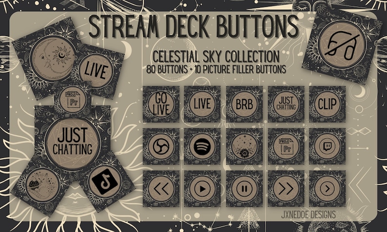Stream Deck Icons | Stream Deck Buttons | Celestial Sky Collection | 80 ...