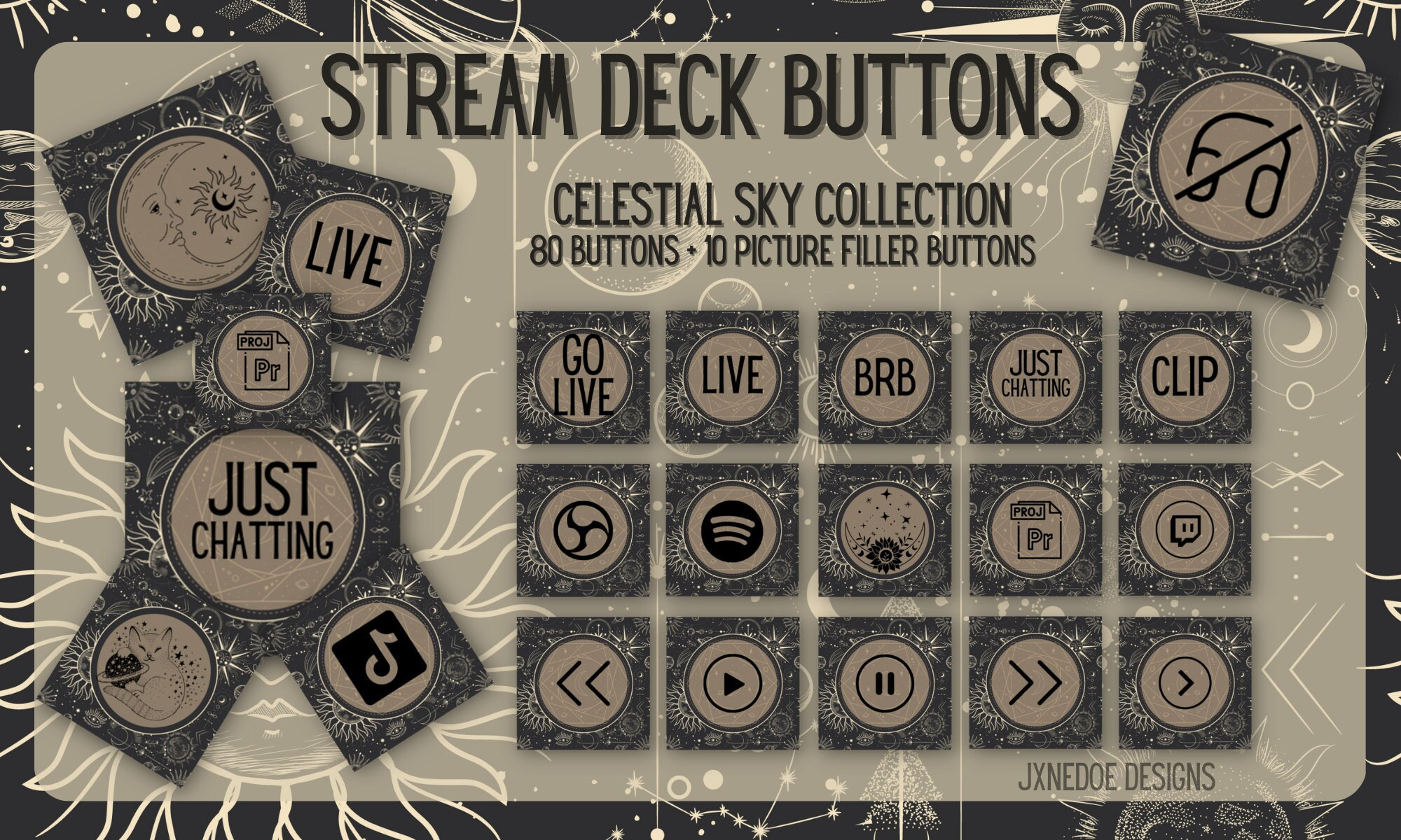 Stream Deck Icons | Stream Deck Buttons | Celestial Sky Collection | 80 ...