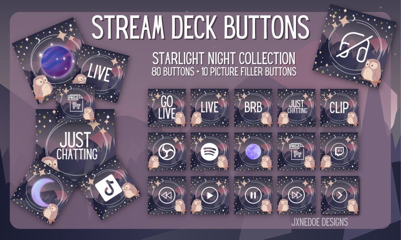 Stream Deck Icons Stream Deck Buttons Starlight Night Collection 80 ...