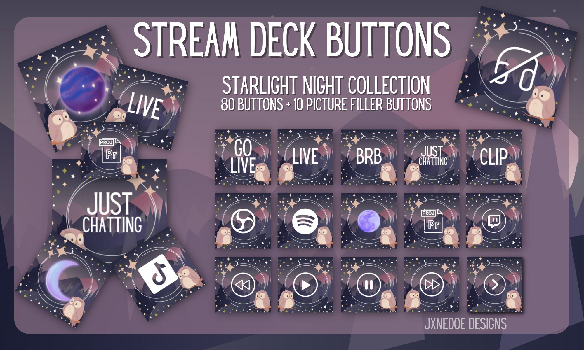 Stream Deck Icons Stream Deck Buttons Starlight Night Collection 80 ...