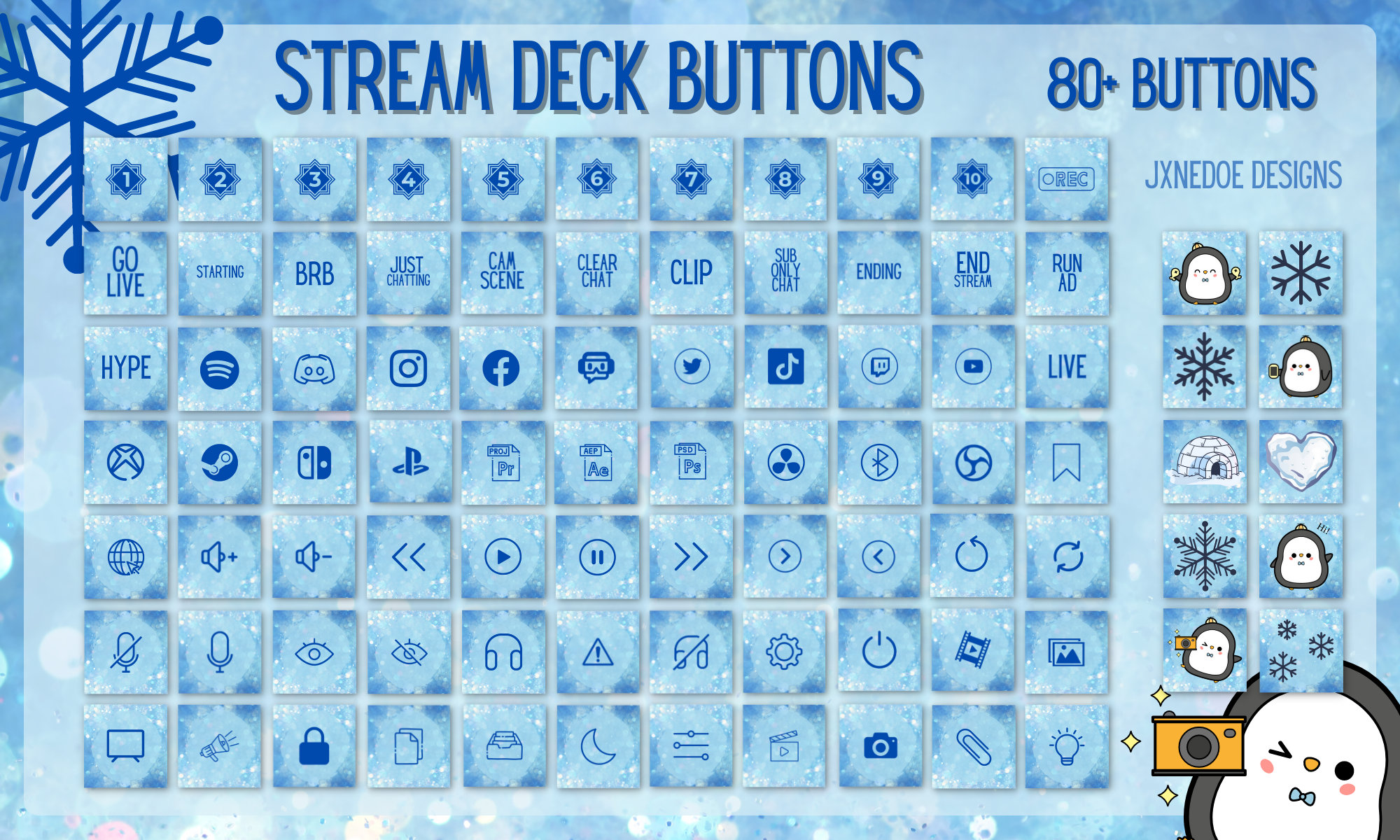 Stream Deck Icons Stream Deck Buttons Ice Glitter Collection 80 ...