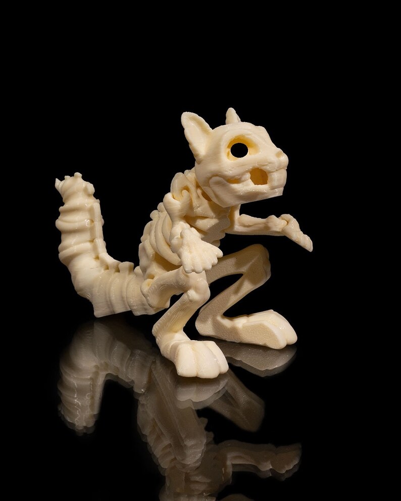 3D Printed Flexi Fidget Toys & Animal Skeleton Keychains Dog, Chameleon ...