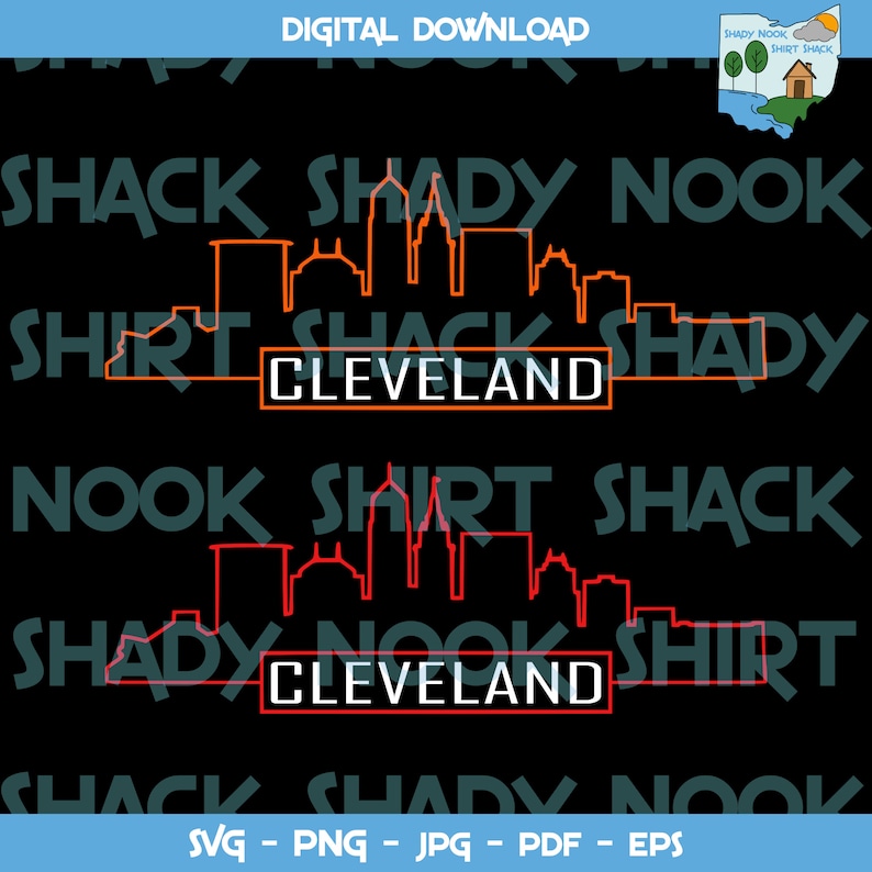 Cleveland Skyline Ohio Svg Png Jpg Pdf Eps Digital File Instant ...