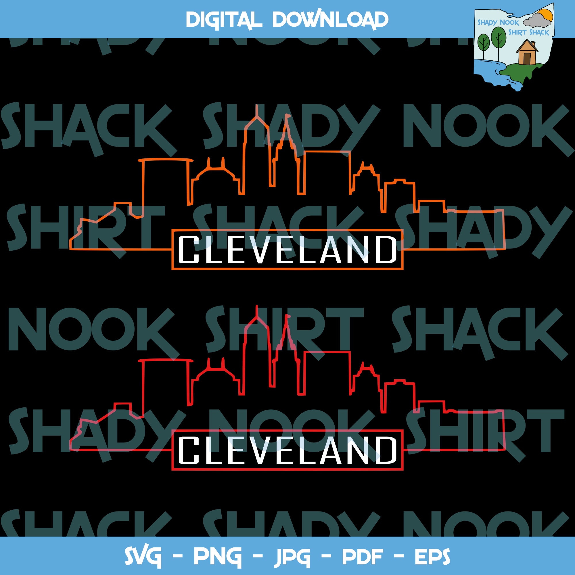 Cleveland Skyline - Ohio - Svg Png Jpg Pdf Eps - Digital File - Instant ...