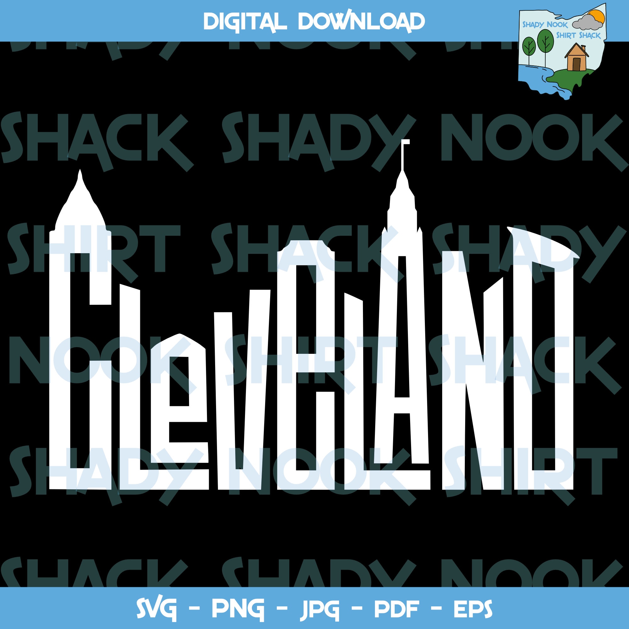 Skyline Cleveland - Ohio - Svg Png Jpg Pdf Eps - Digital File - Instant ...