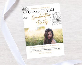 Graduation Invitation Girly - Etsy