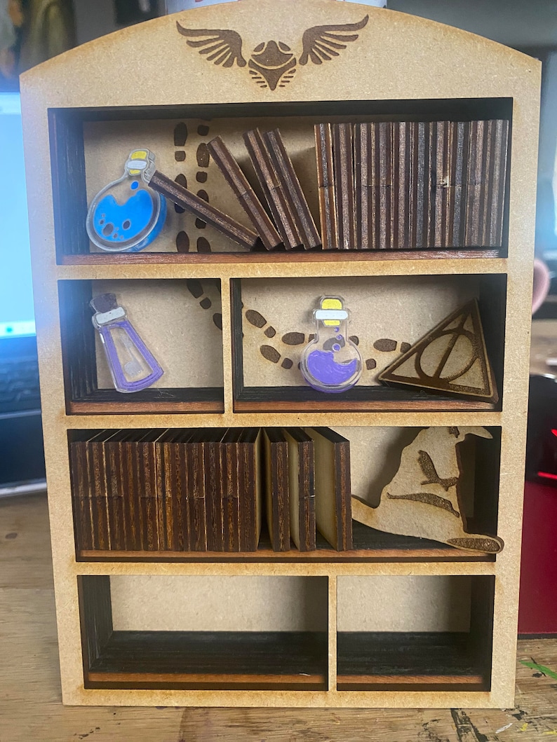 Mini Wizard Bookshelf Svg File- With Books Digital Download-laser File ...