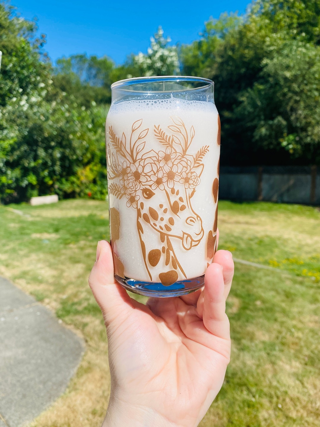 Giraffe, Giraffe Glass Cup, Giraffe Print Cup, Beer Can Glass, Giraffe ...