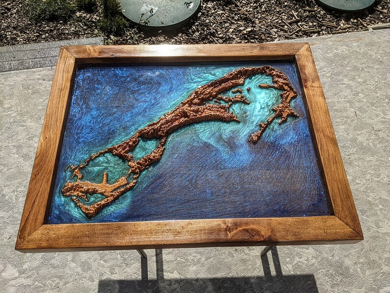 Custom Solid Wood Map Table,personalized Gift Landscapes Coastlines ...