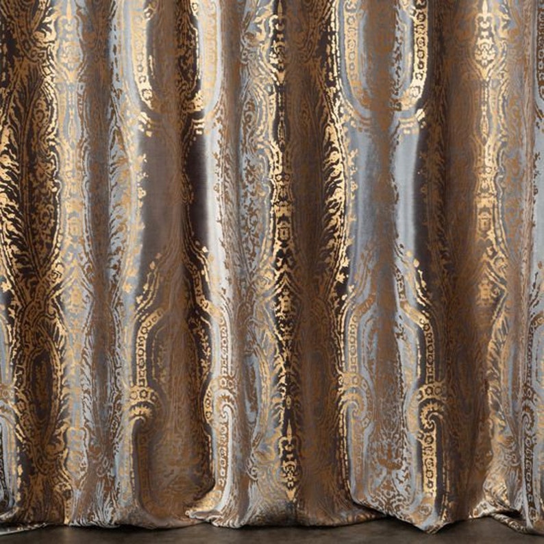 Custom Grey and Gold Curtains Uk|luxury Custom Curtains for Living Room ...