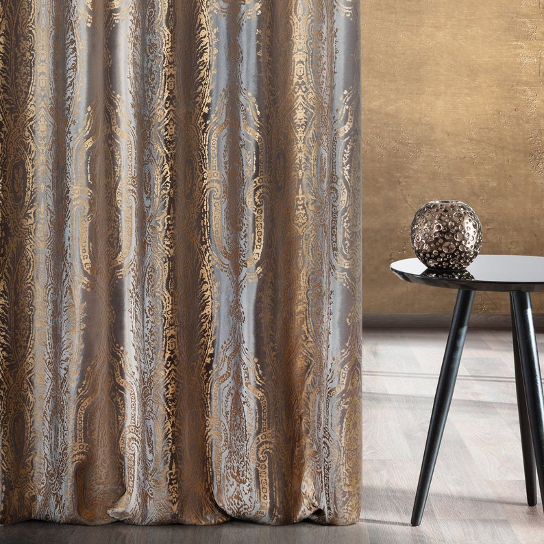 Custom Grey and Gold Curtains Uk|luxury Custom Curtains for Living Room ...
