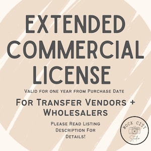 Extended Commercial License for Vendors and Wholesalers, One Year ...