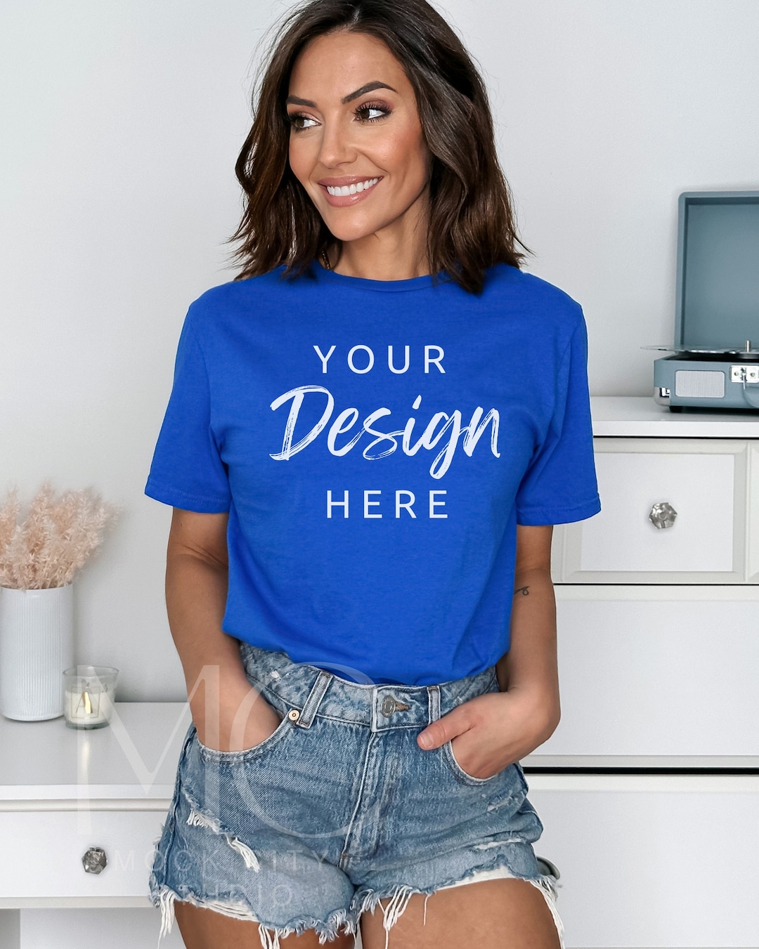Gildan Royal Blue Tshirt Mockup, Gildan 64000 Mockup, Soft Style T ...
