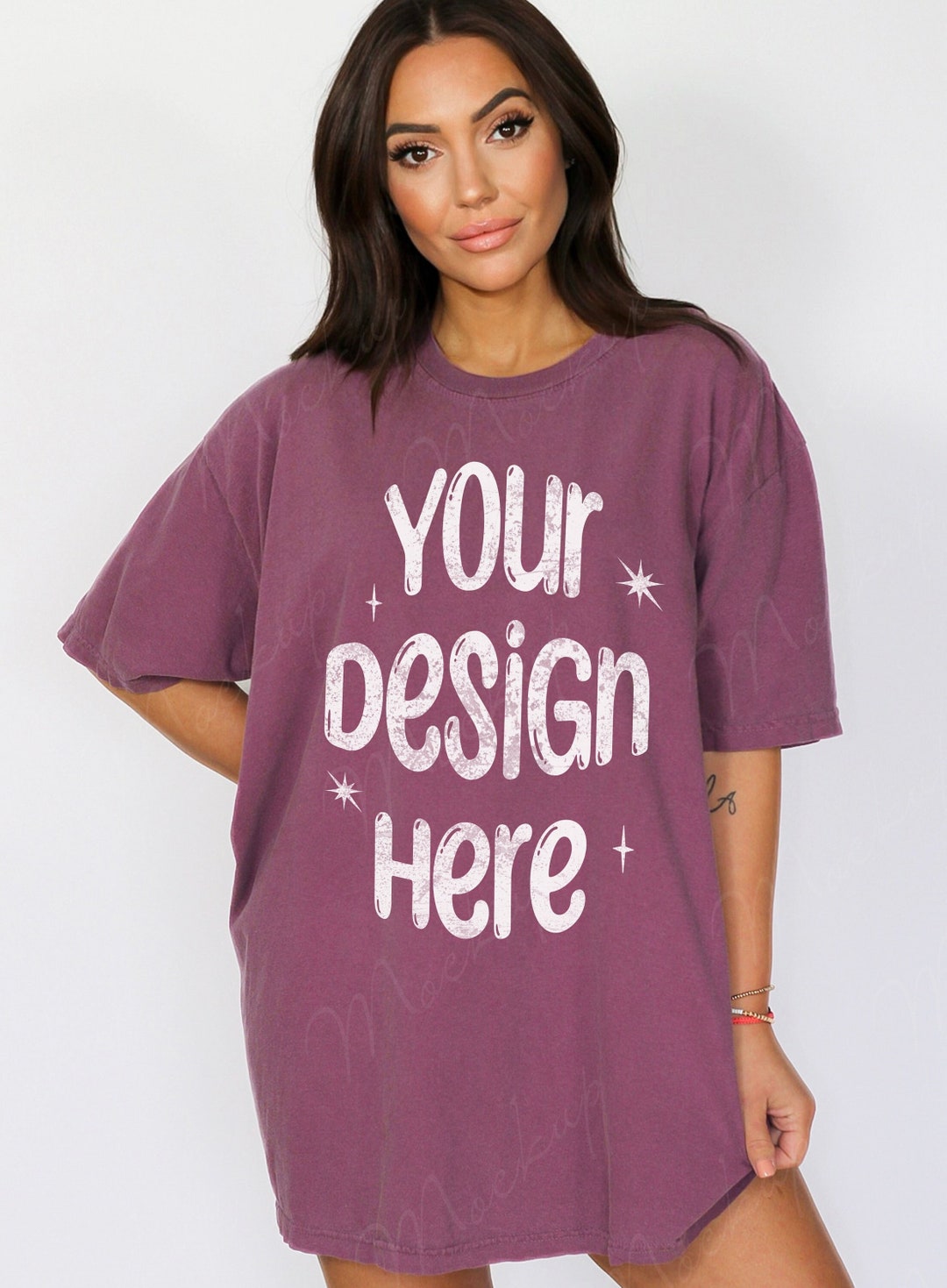 Comfort Colors C1717 Berry Shirt Mockup, Oversized Mockup, Berry Tshirt ...