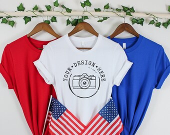 Bella Canvas 3001 Mockup 4th of July Mockup Red White Blue | Etsy