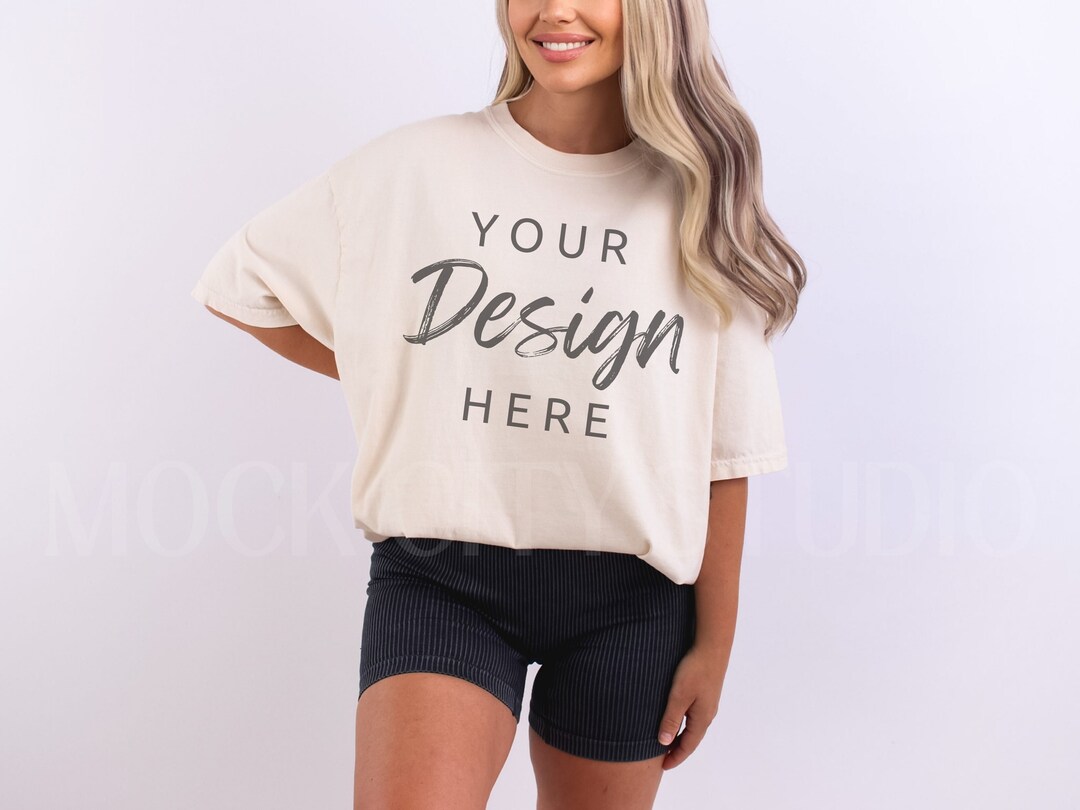 Comfort Colors Ivory T Shirt Mockup C1717 Shirt Mockup Model Mockup ...