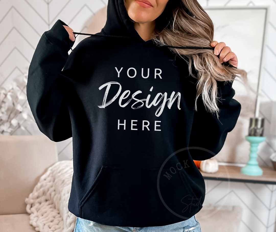 Gildan 18500 Black Hoodie Mockup Gildan Hoodie Mockup Black Hoodie