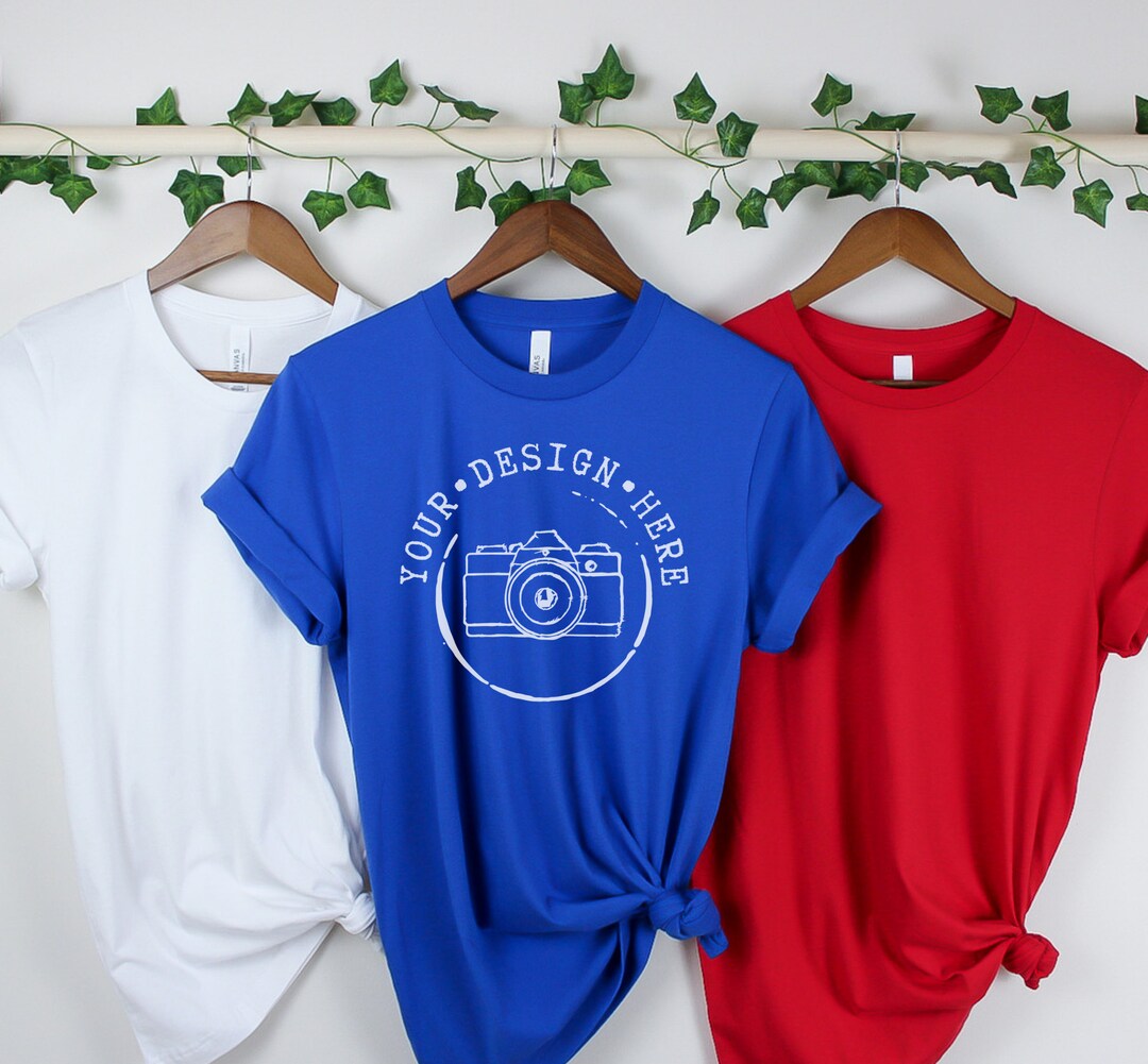 Bella Canvas 3001 Mockup | 4th of July Mockup | Red White Blue Shirt ...