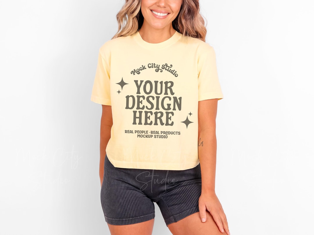 Comfort Colors 3023CL Butter T-shirt Mockup, Womens Boxy Tee Mock ...