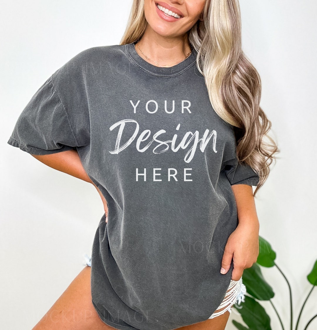 Comfort Colors C1717 Pepper Shirt Mockup - Oversized Mockup - Pepper ...