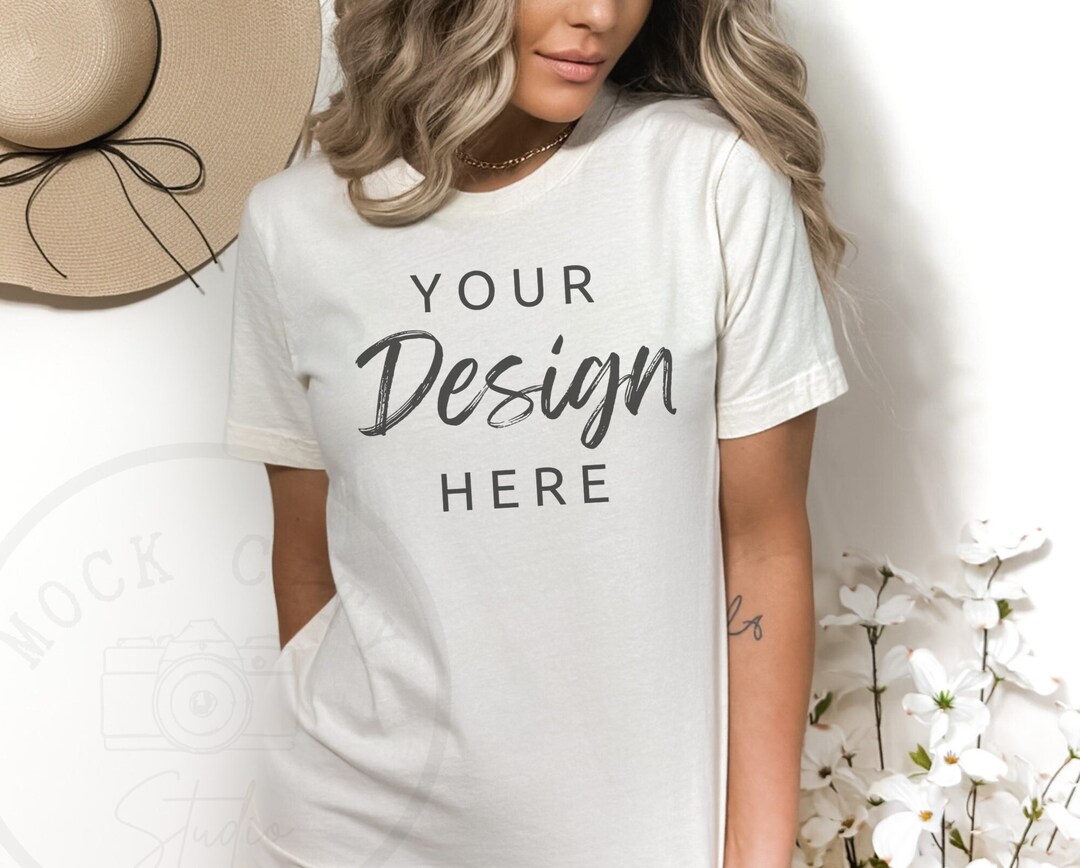 Bella Canvas 3001 Mock, Soft Cream Tshirt Mockup, Styled Shirt Mock Up ...