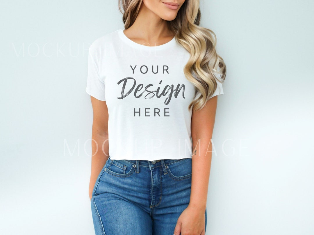 Next Level 5080 Mockup, White 5080 Crop Top Mockup, Cropped Tshirt ...