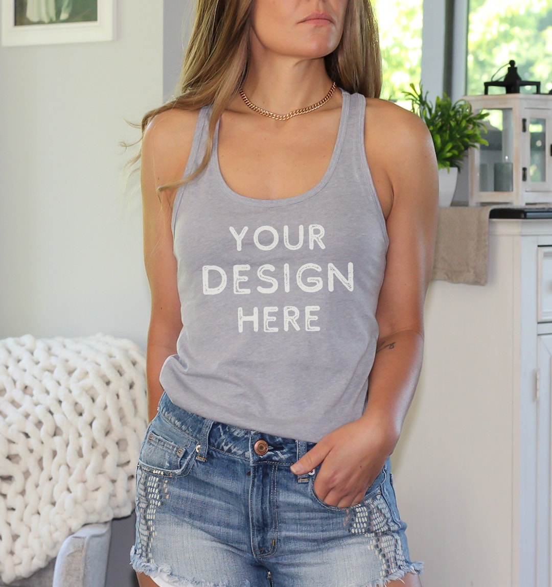 Next Level 1533 Mockup | Tank Mockup Heather Grey | Next Level Tank ...