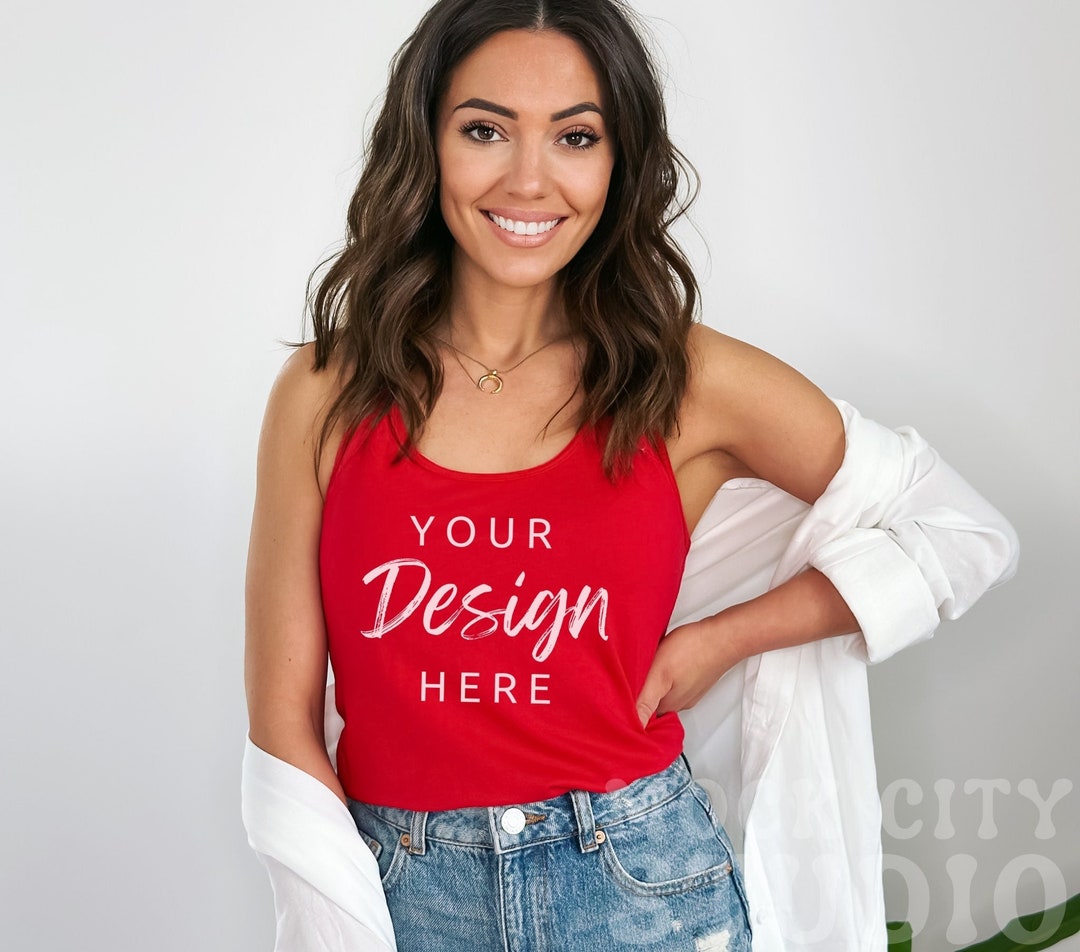 Next Level 1533 Mockup, Bright Red Mockup, Red Next Level 1533 ...
