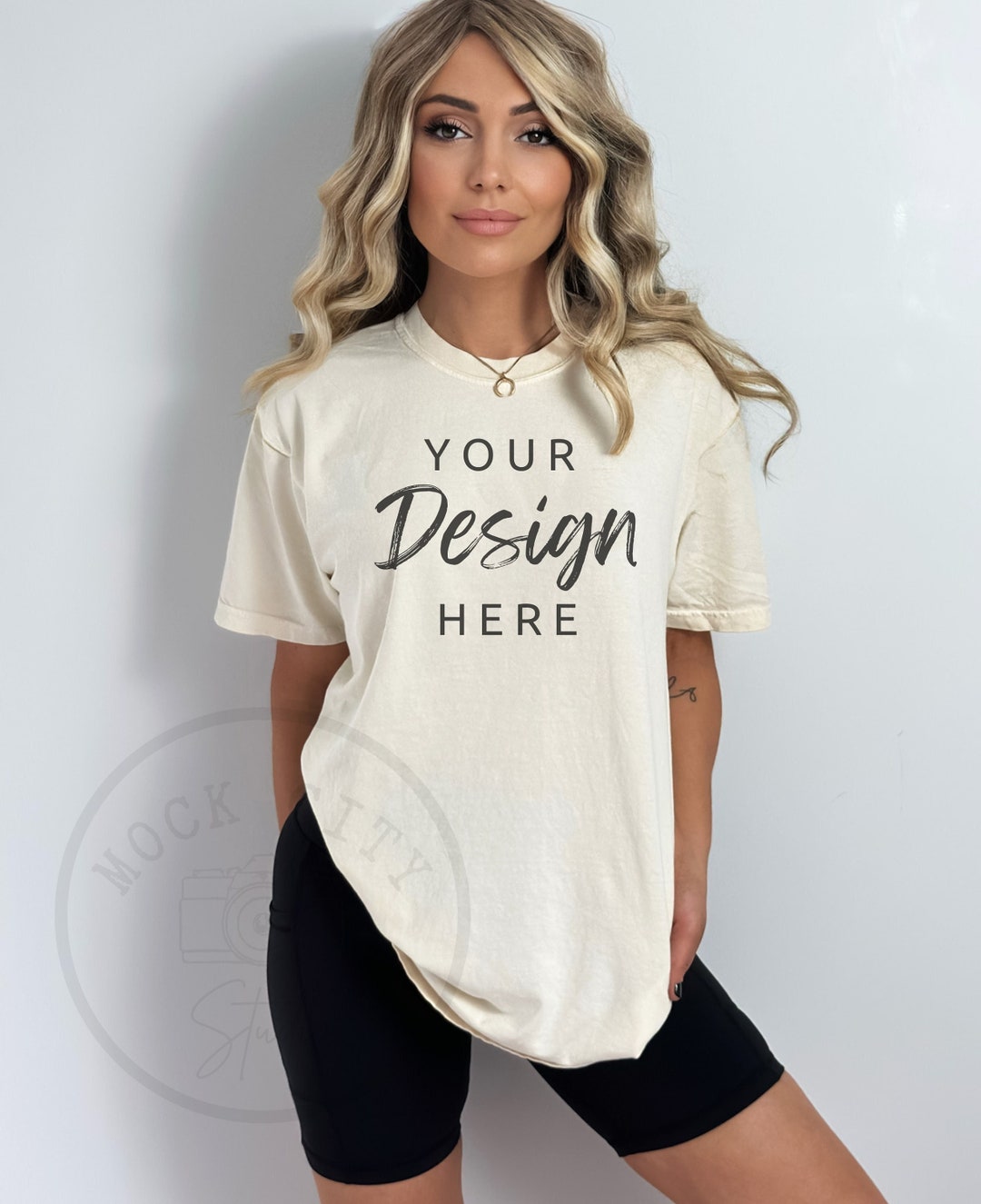 Comfort Colors C1717 Ivory Shirt Mockup, Tshirt Mockup, Ivory Tee ...