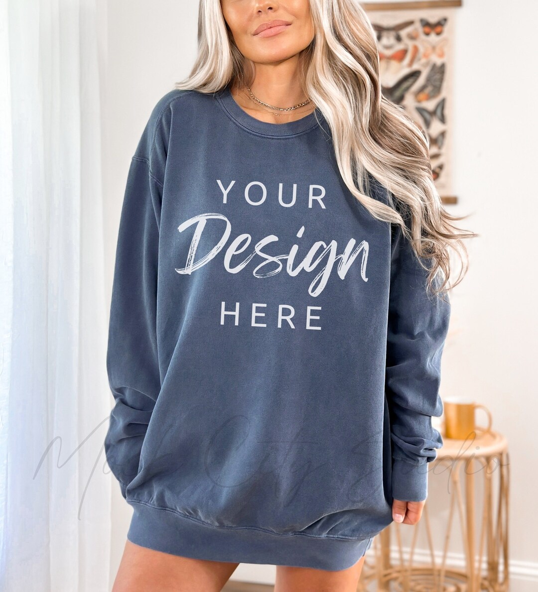 Comfort Colors 1566 Denim Mockup, Comfort Colors Sweatshirt Mockup ...