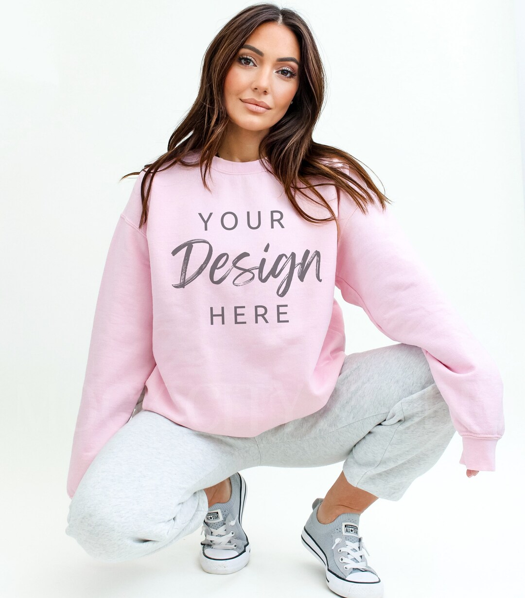 Gildan 18000 Mockup, Light Pink Gildan 18000 Mockup, Gildan Crewneck ...