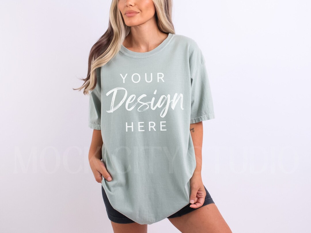 Comfort Colors Bay Shirt Mockup C1717 Shirt Mockup Model Mockup Comfort ...