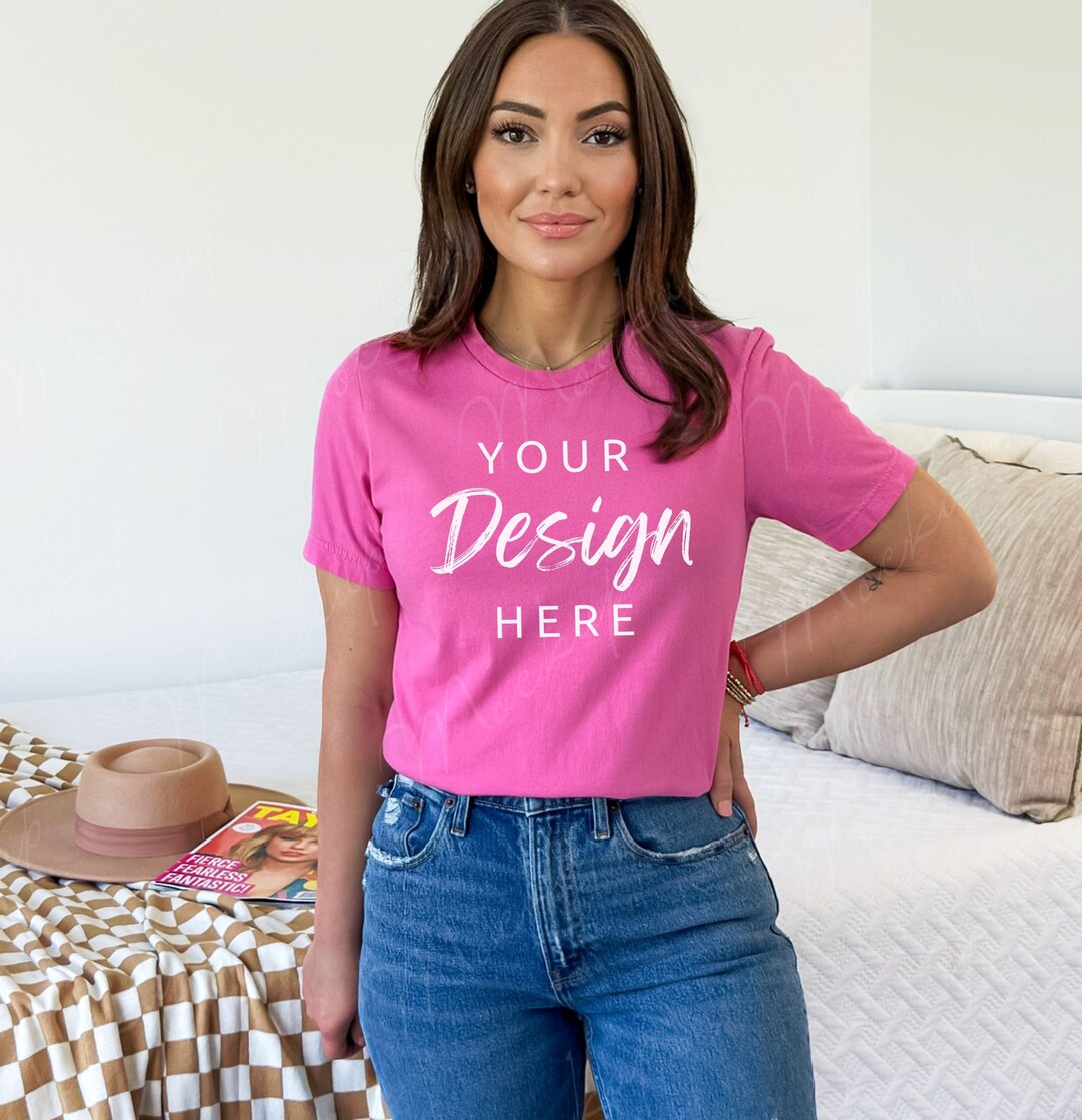 Bella Canvas 3001 Charity Pink Mockup, Tshirt Mockup, Bella Shirt ...