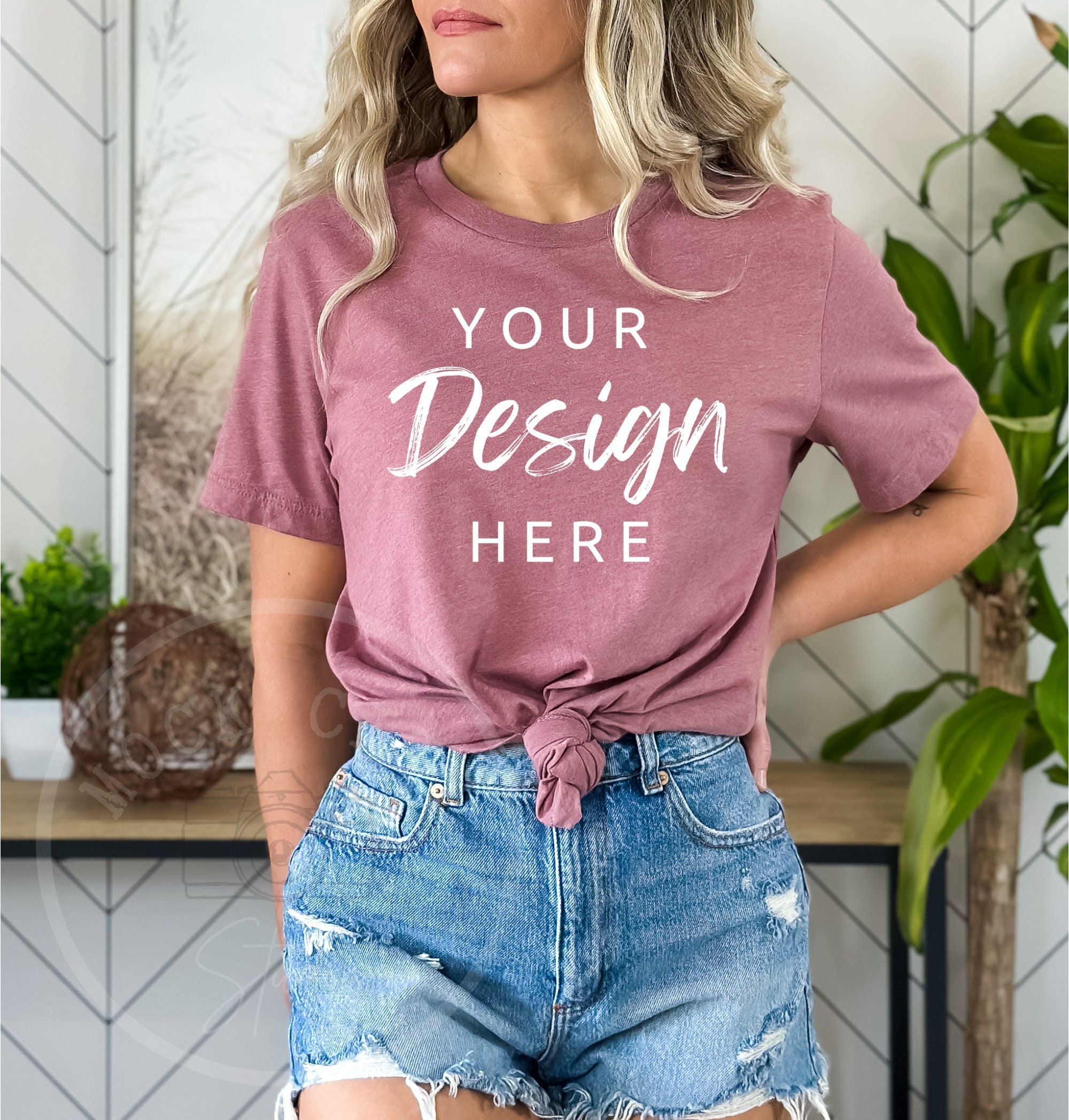 Bella Canvas 3001 Tshirt Mockup Heather Mauve Bella Canvas Etsy