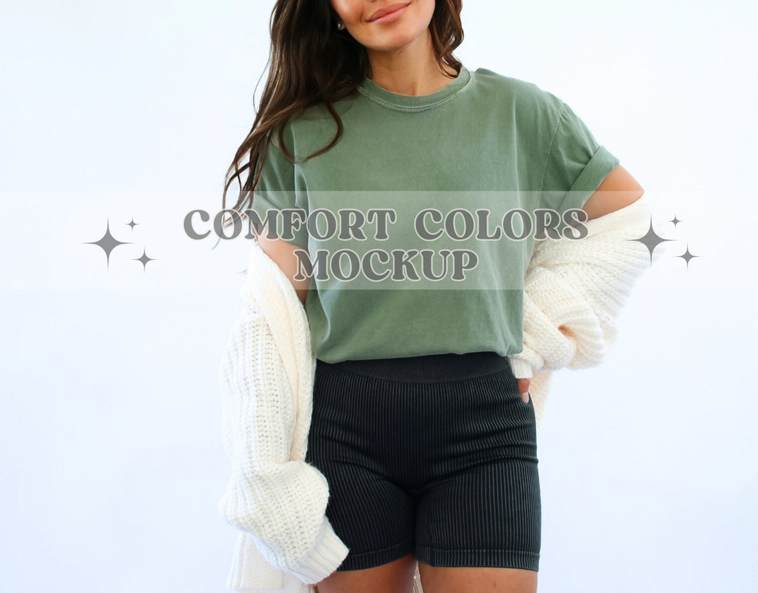 Moss Comfort Colors 1717 T-shirt Mockup, Comfort Colors Tshirt Mockup ...