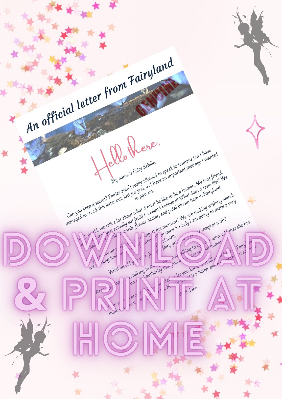 Hello From Fairy Sebille - DIGITAL DOWNLOAD - Letter From a Real Fairy ...
