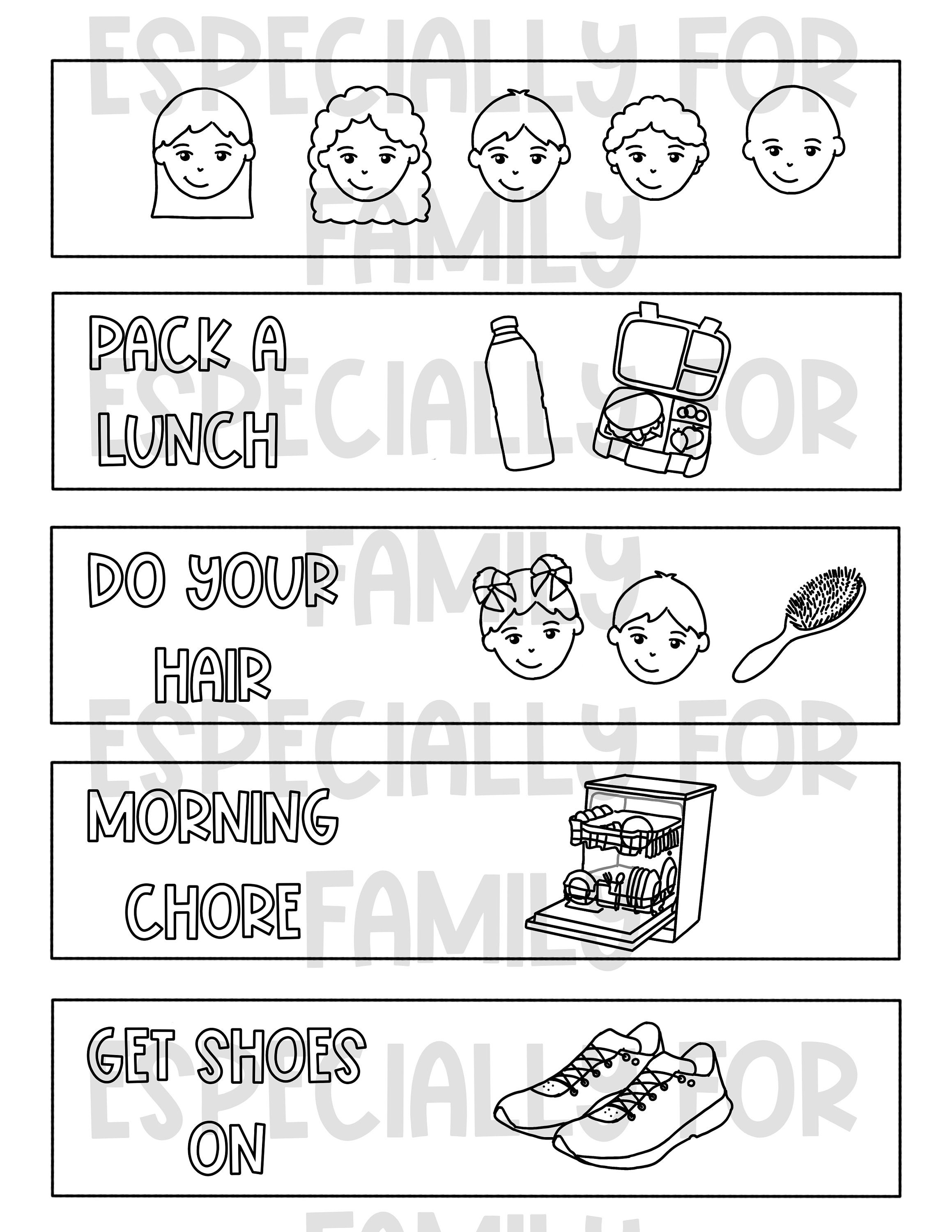 Morning Routine Chart | Customizable Digital Download | Teaching Kids ...