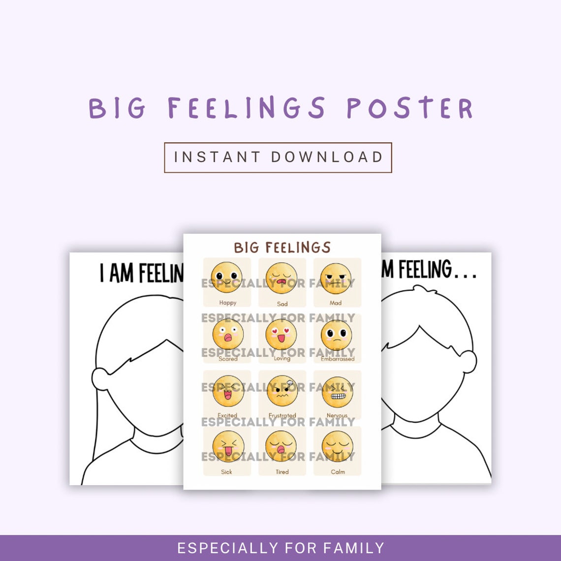 Big Feelings Chart | Homeschooling Poster | Teaching Kids Emotion ...