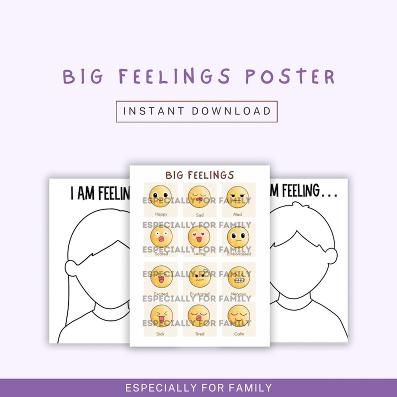 Big Feelings Chart | Homeschooling Poster | Teaching Kids Emotion ...