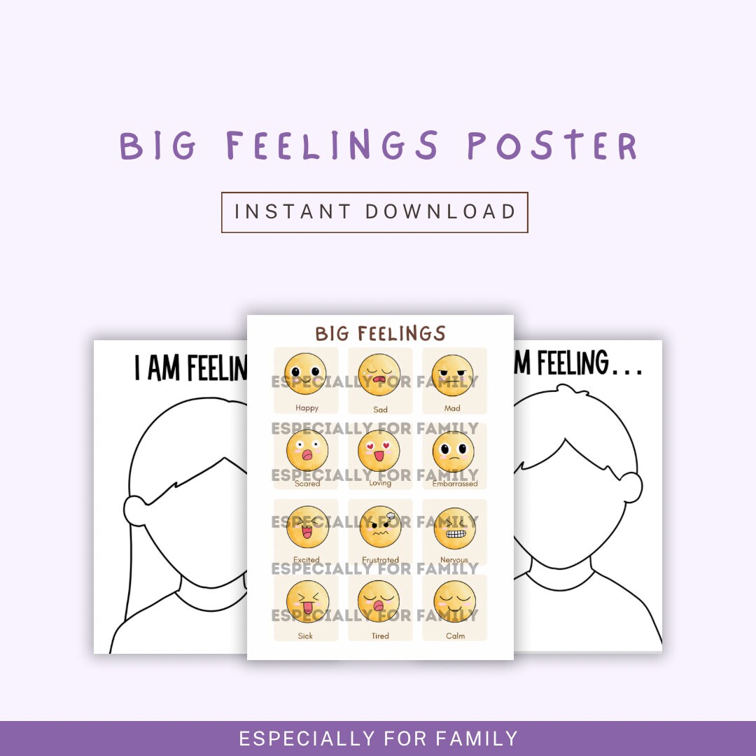 Big Feelings Chart | Homeschooling Poster | Teaching Kids Emotion ...