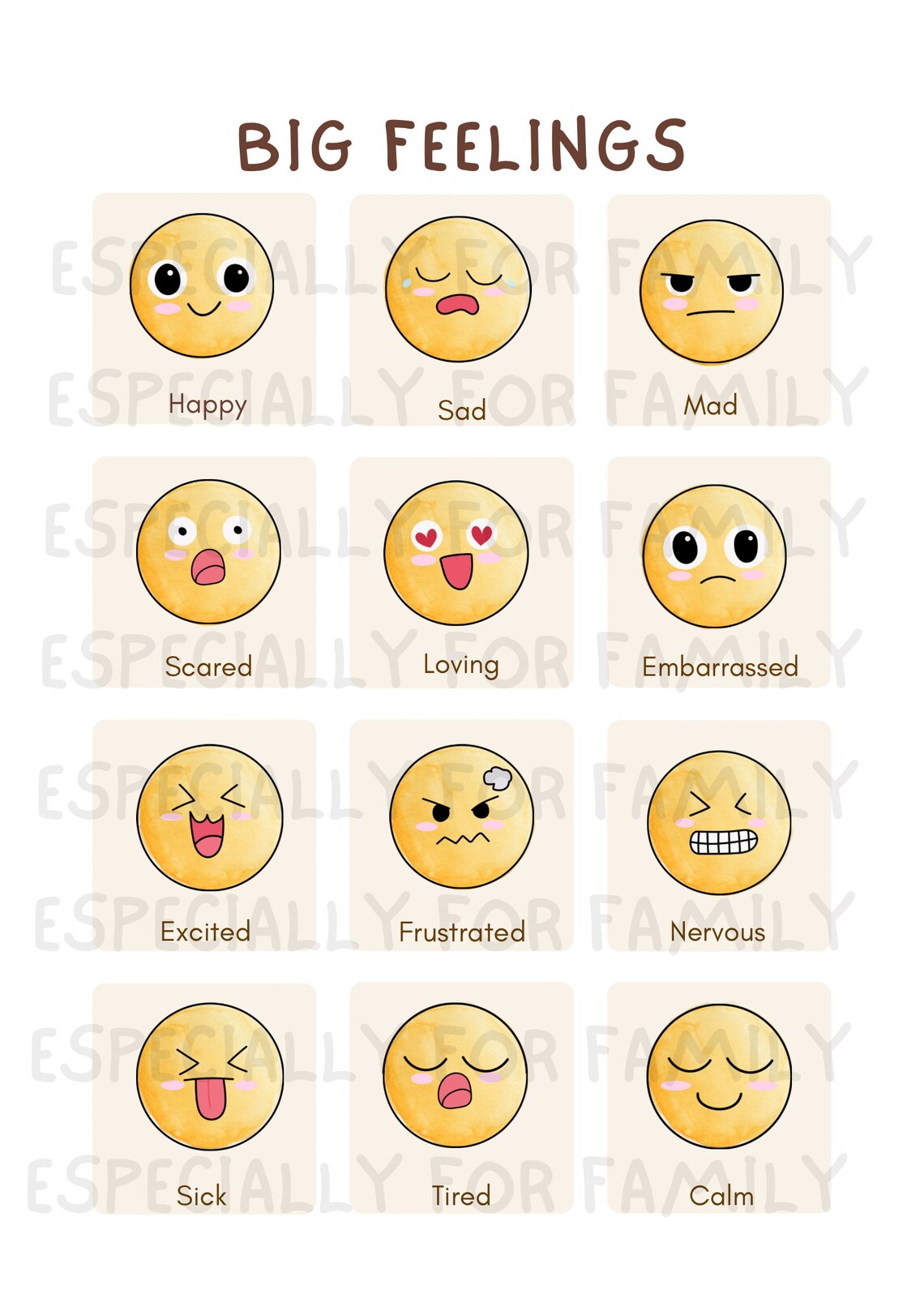 Big Feelings Chart | Homeschooling Poster | Teaching Kids Emotion ...