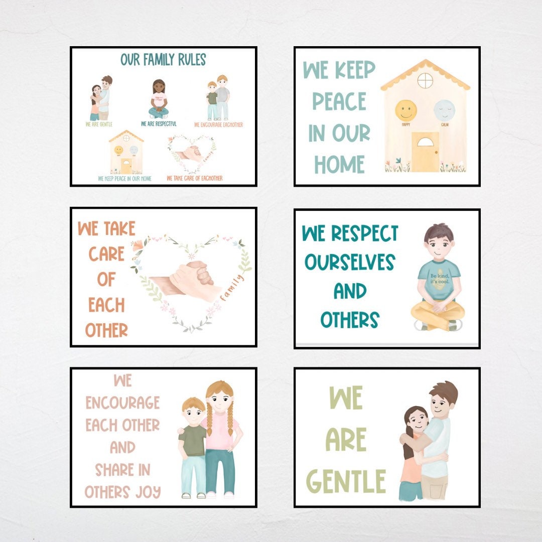 Buy Family Rules Kids Kids Behaviors Digital Download Kids Wall Art