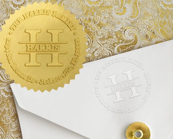 Customized Embosser Monogram Inspired Return Address - Etsy