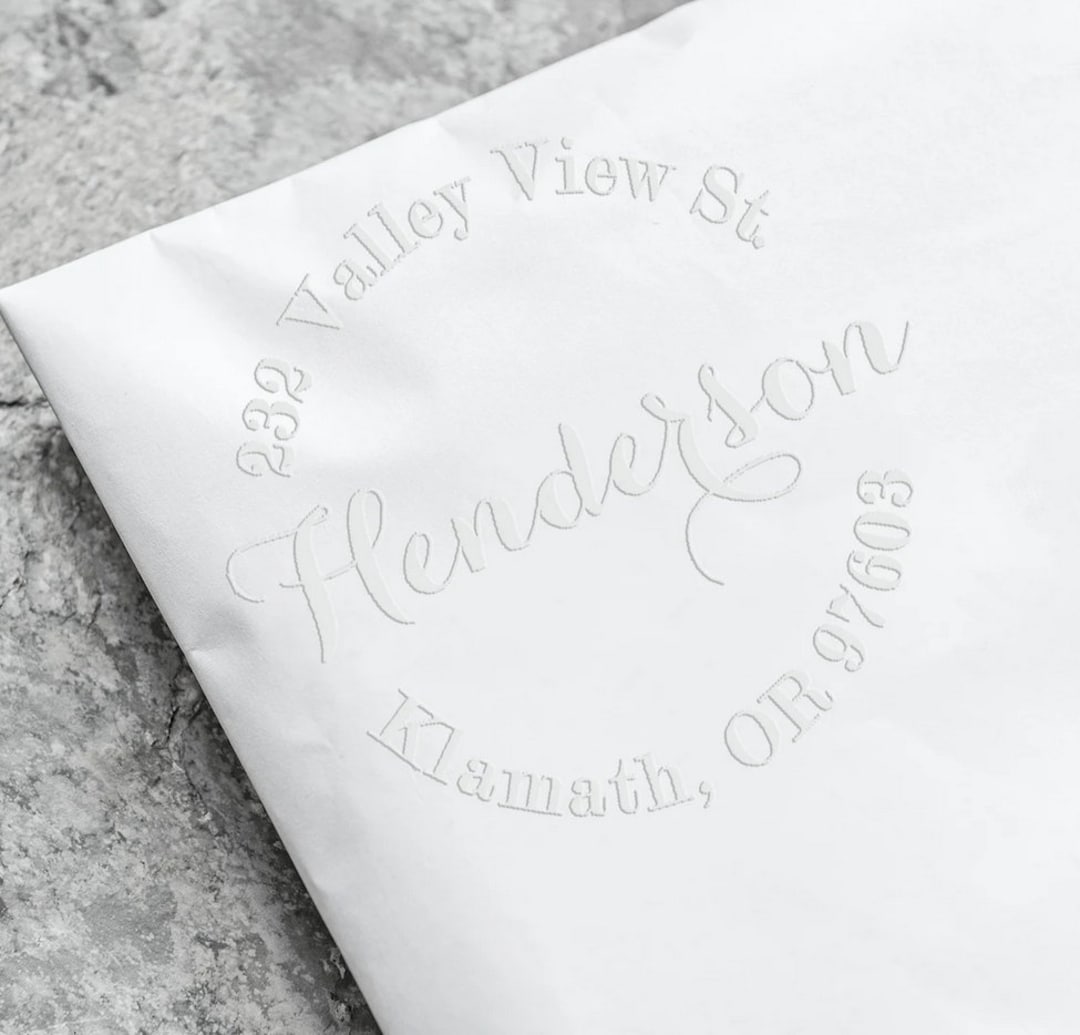 Script Embosser for Envelopes and Stationary | Embosser Stamp | Great ...