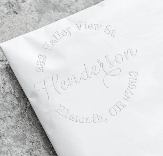 Script Embosser for Envelopes and Stationary Embosser Stamp - Etsy