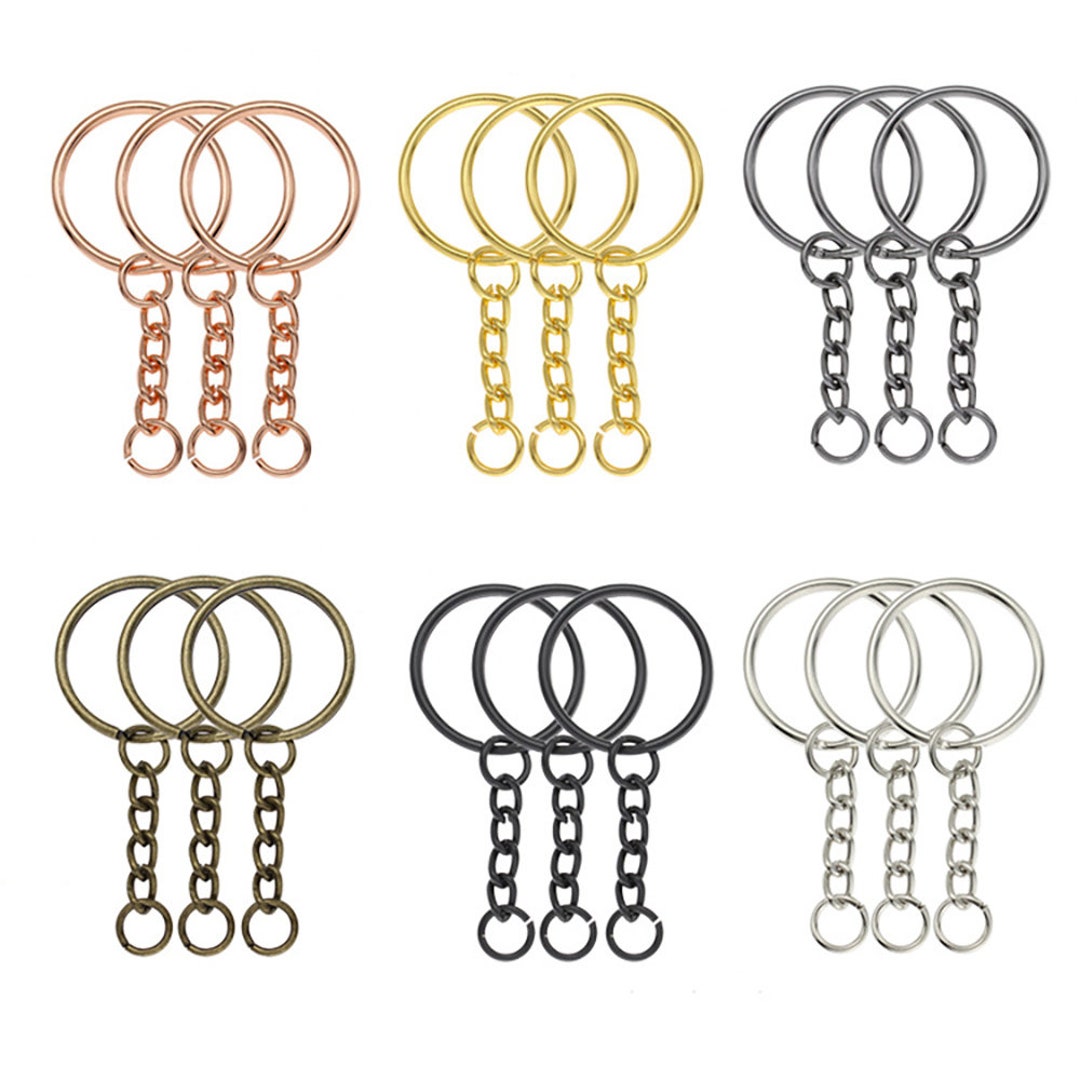 25mm Split Ring Keychain Gold Rose Gold Copper Bronze Black for DIY Key ...