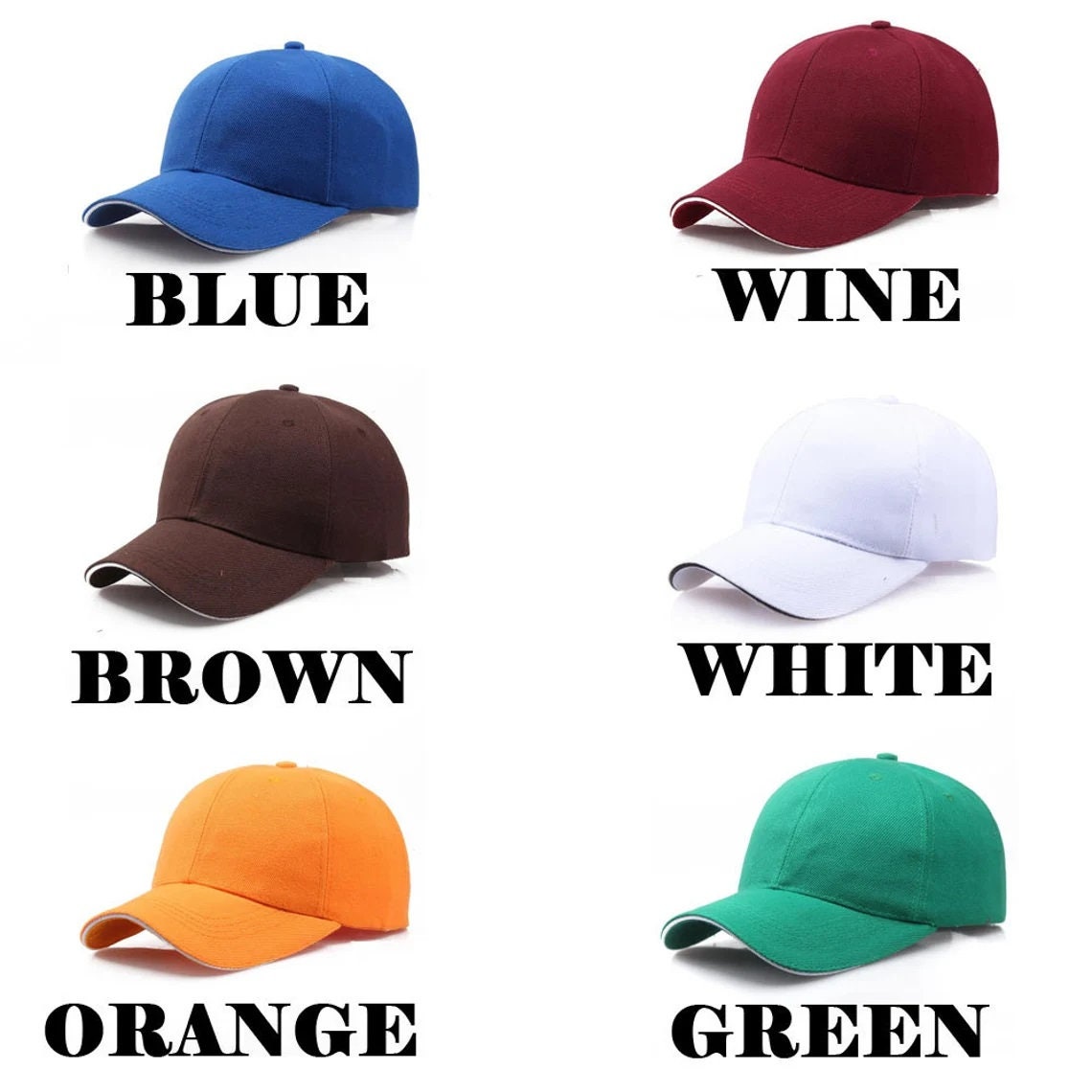 Plain Baseball Caps Hat Premium Cotton Mens Ladies Adjustable - Etsy UK