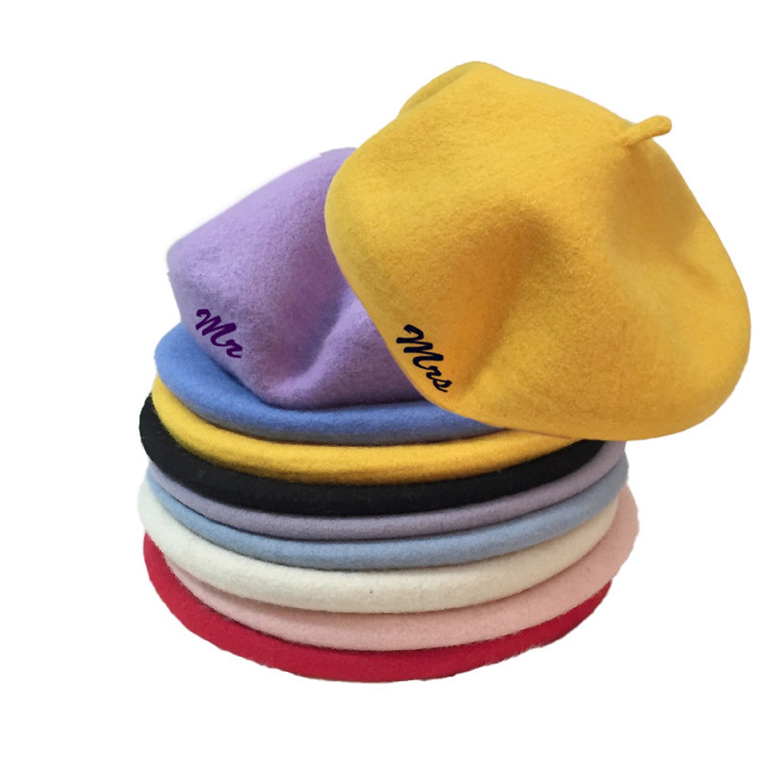Mr and Mrs Couples Hats Unisex Fashion Plain Wool Warm Beret - Etsy