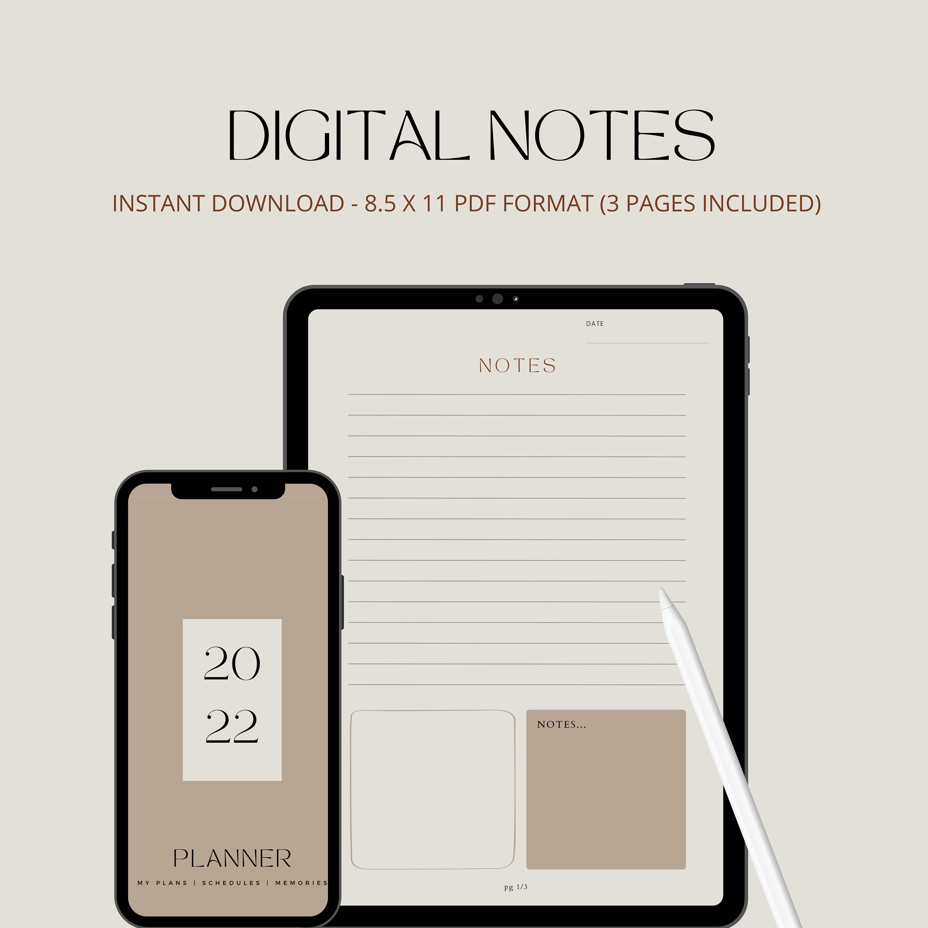 Digital Notes Planner - Boho/ Modern/ Simple | iPad | Phone | Goodnotes ...