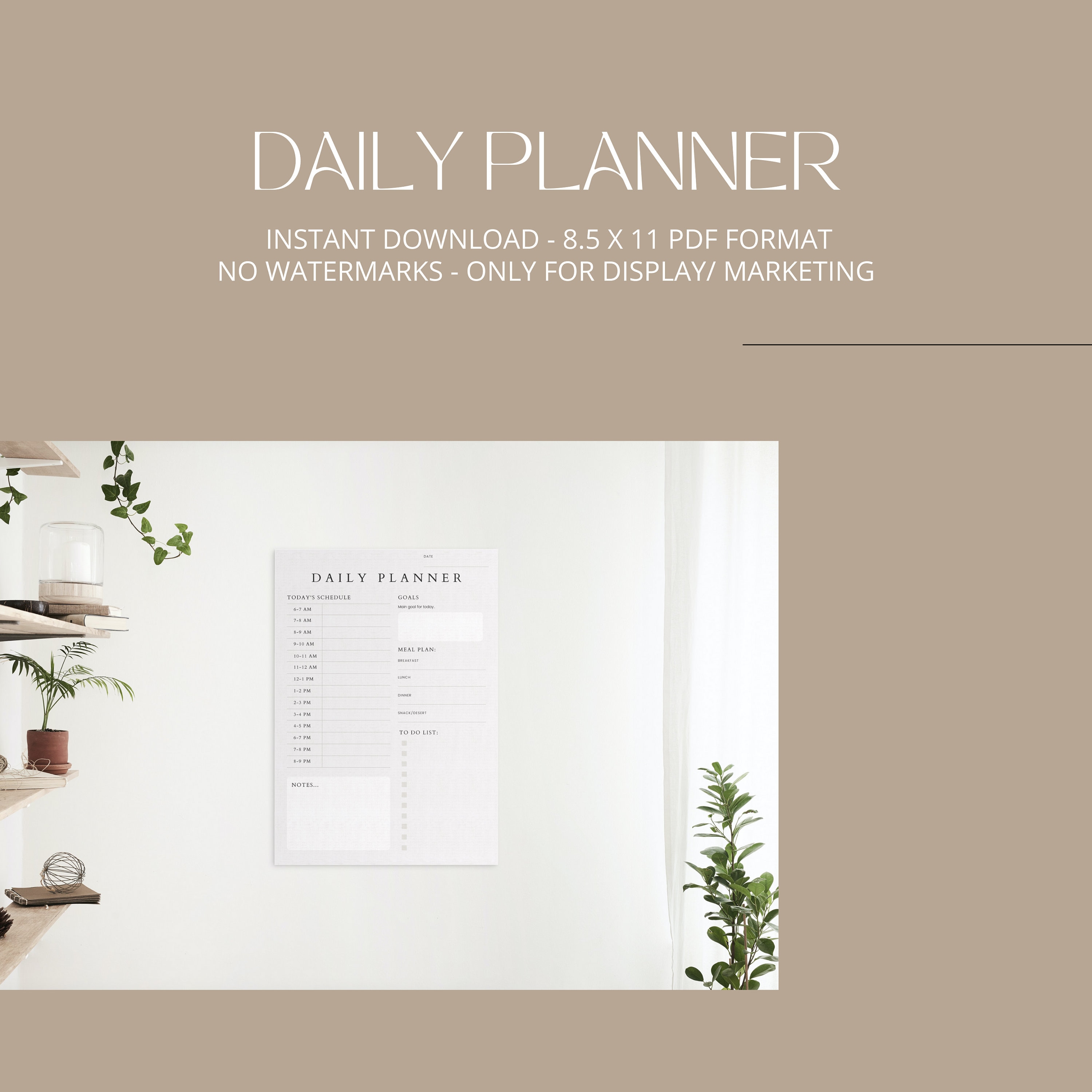 DIGITAL DAILY PLANNER Boho/ Modern/ Simple iPad Phone Goodnotes Laptop ...